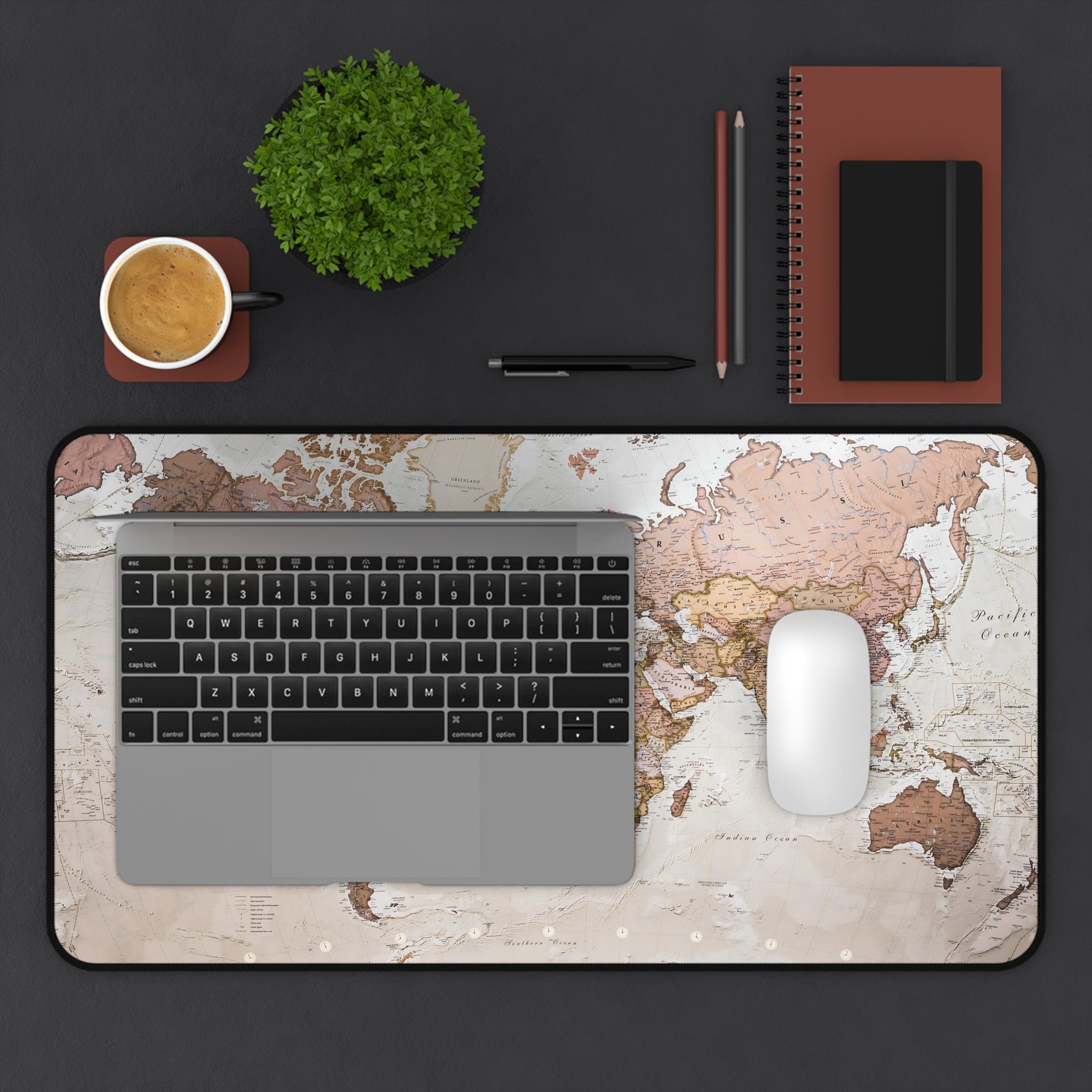 A Relief Map of the World Desk Mat 2 Different Sizes Desk - Etsy Australia