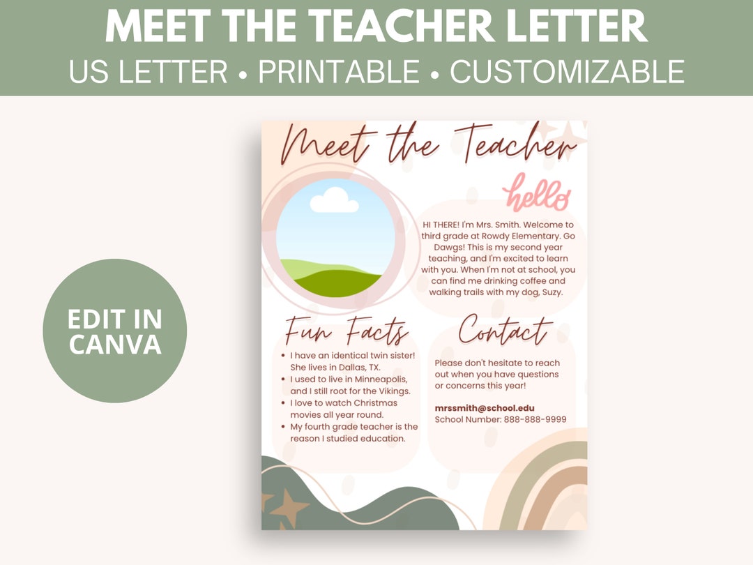 Editable Meet the Teacher | Meet the Teacher Template | Back to School ...