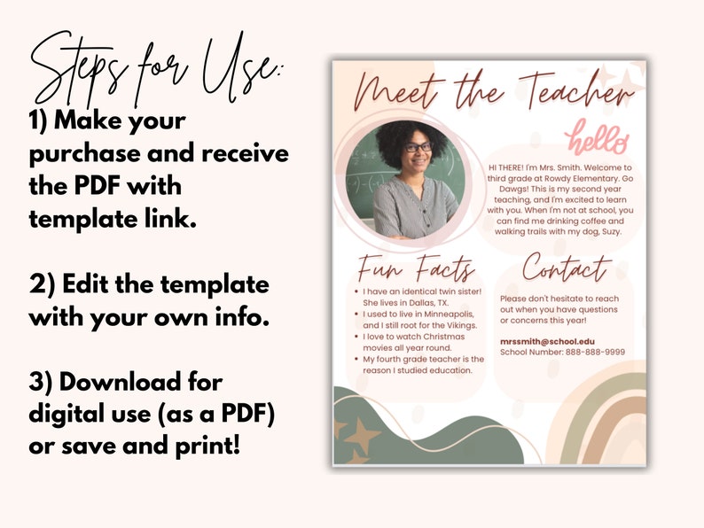 Editable Meet the Teacher Meet the Teacher Template Back to School Meet ...