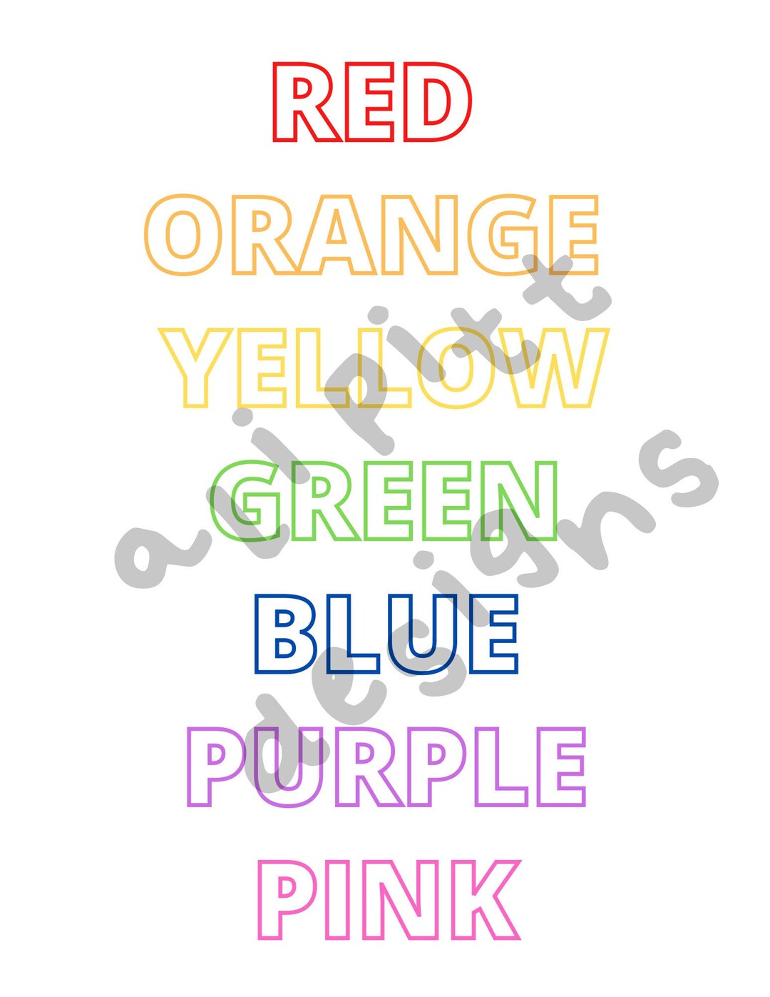 DIGITAL DOWNLOAD ***toddler Colors Coloring Page - Etsy