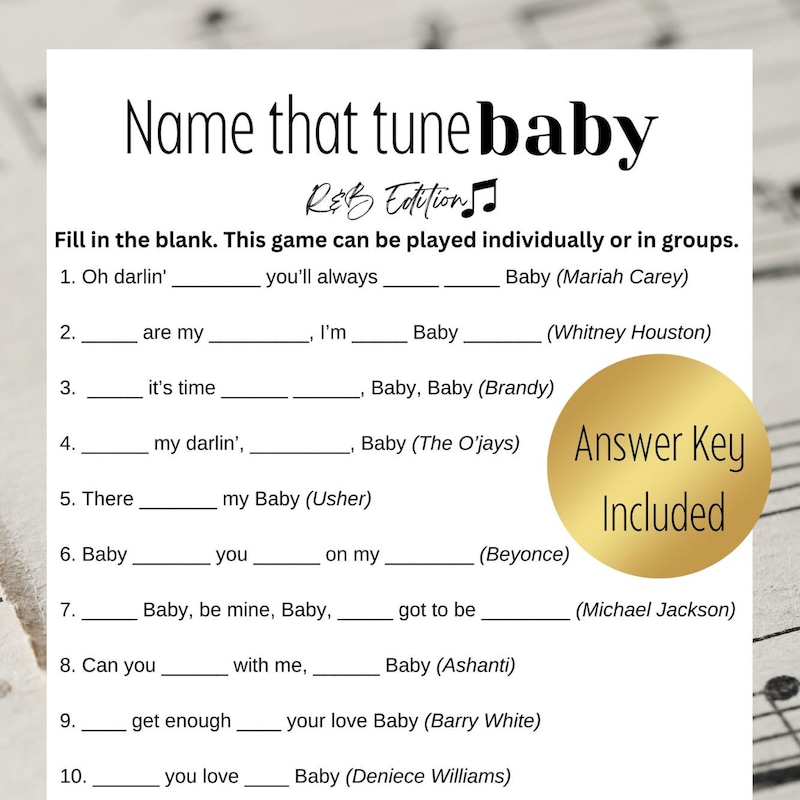 Name That Tune - Etsy