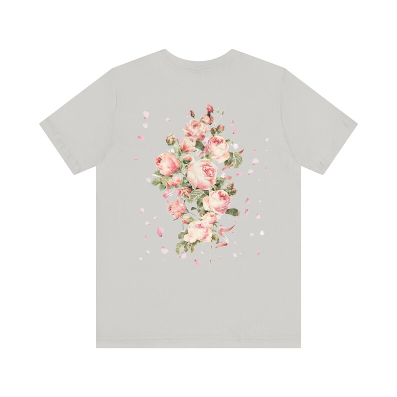 Soft Pink Rose T Shirt-back Image Tee-romantic Rose Tee-beautiful ...