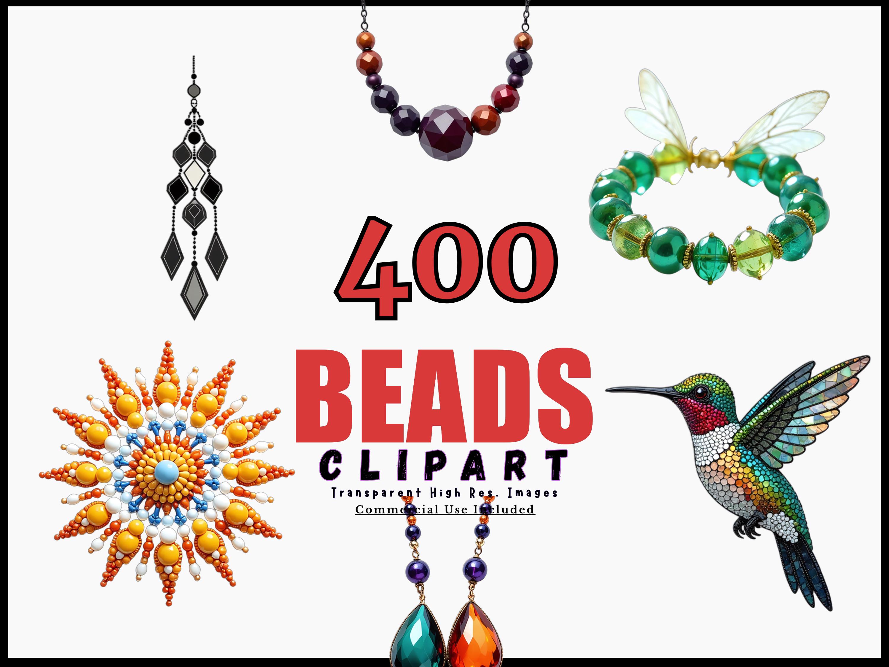 400 BEADS Clipart Bundle, Transparent PNG Bead Designs, Digital Bead ...