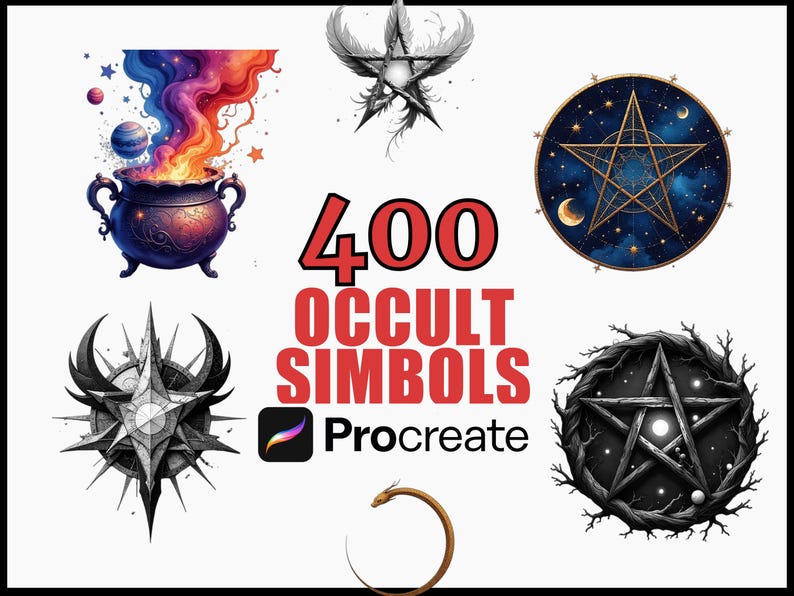 400 Occult Symbols Procreate Stamps Brush Set, Digital Brushes ...