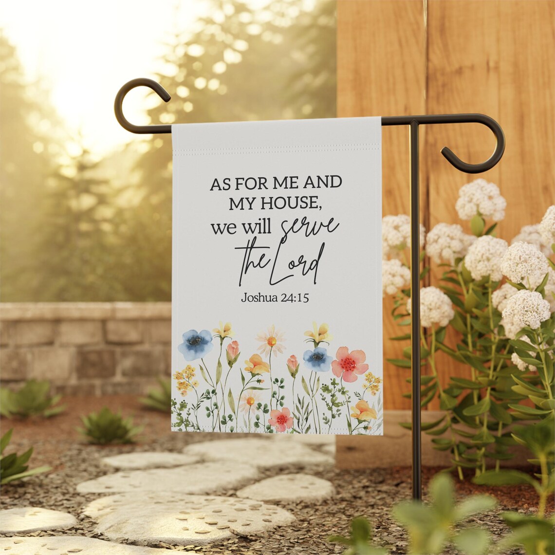 Floral Scripture Garden Flag, Christian Bible Verse Banner - Etsy
