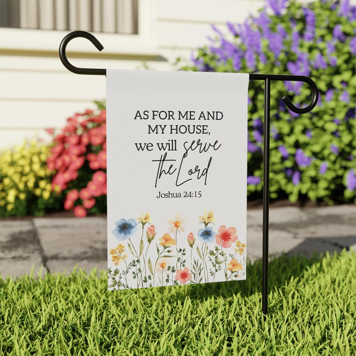 Floral Scripture Garden Flag, Christian Bible Verse Banner - Etsy