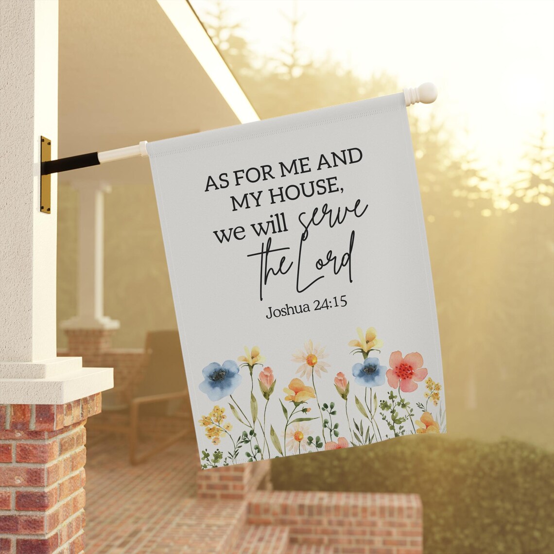 Floral Scripture Garden Flag, Christian Bible Verse Banner - Etsy