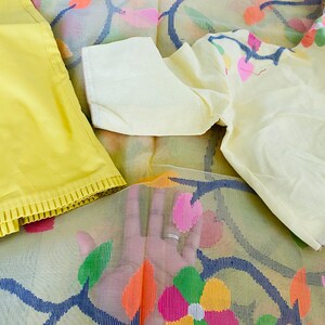 Pure Muslin Resham Jamdani With Stitched Blouse and Matching Petticoat ...