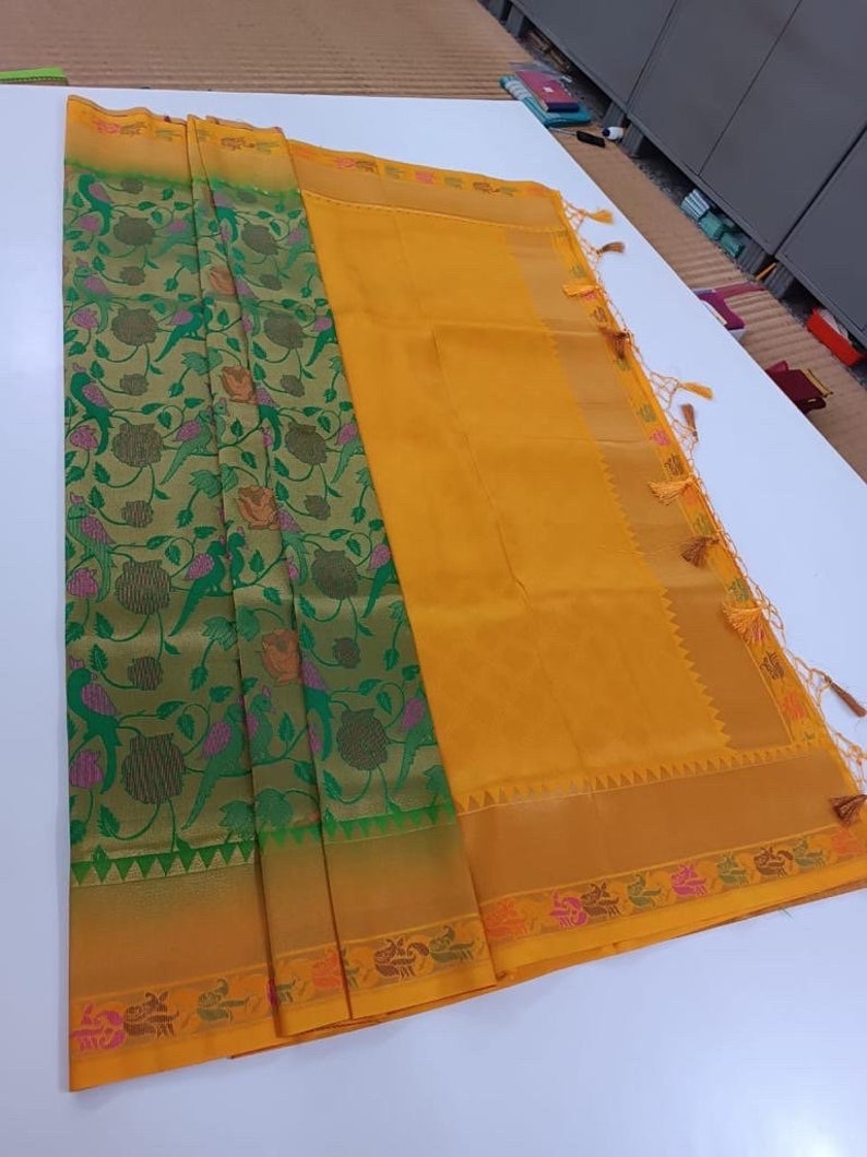Semi Soft Silk Saree With Fall and Pico - Etsy
