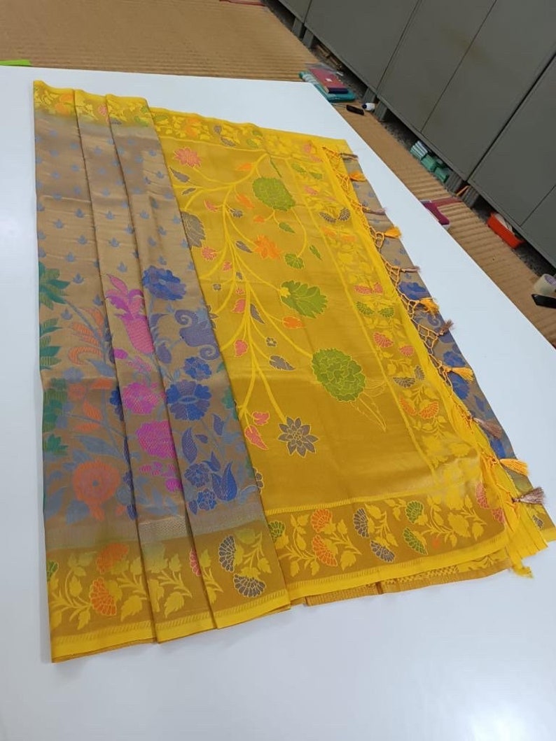 Semi Soft Silk Saree With Fall and Pico - Etsy