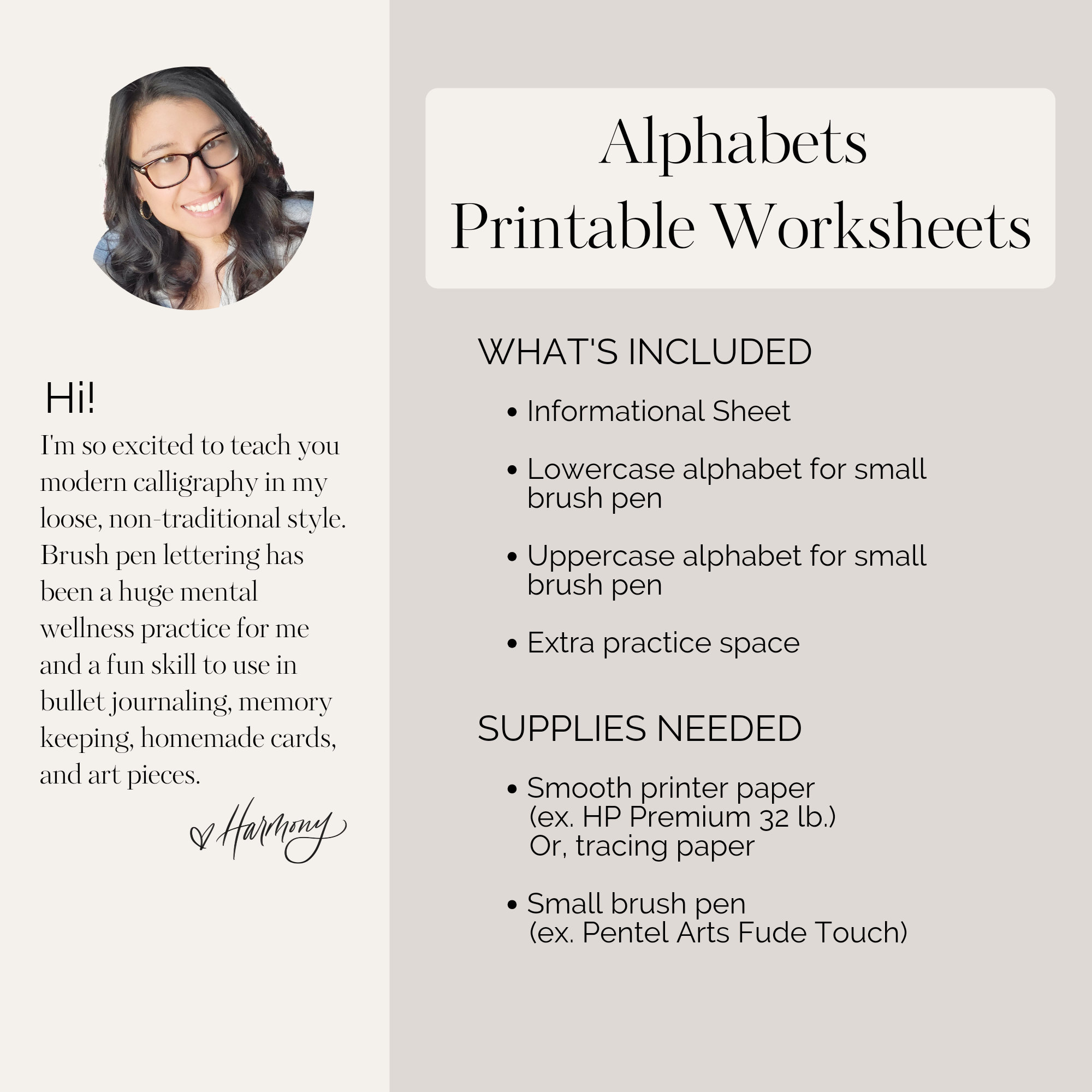 Lower & Uppercase Alphabets small Brush Pen Calligraphy Digital ...