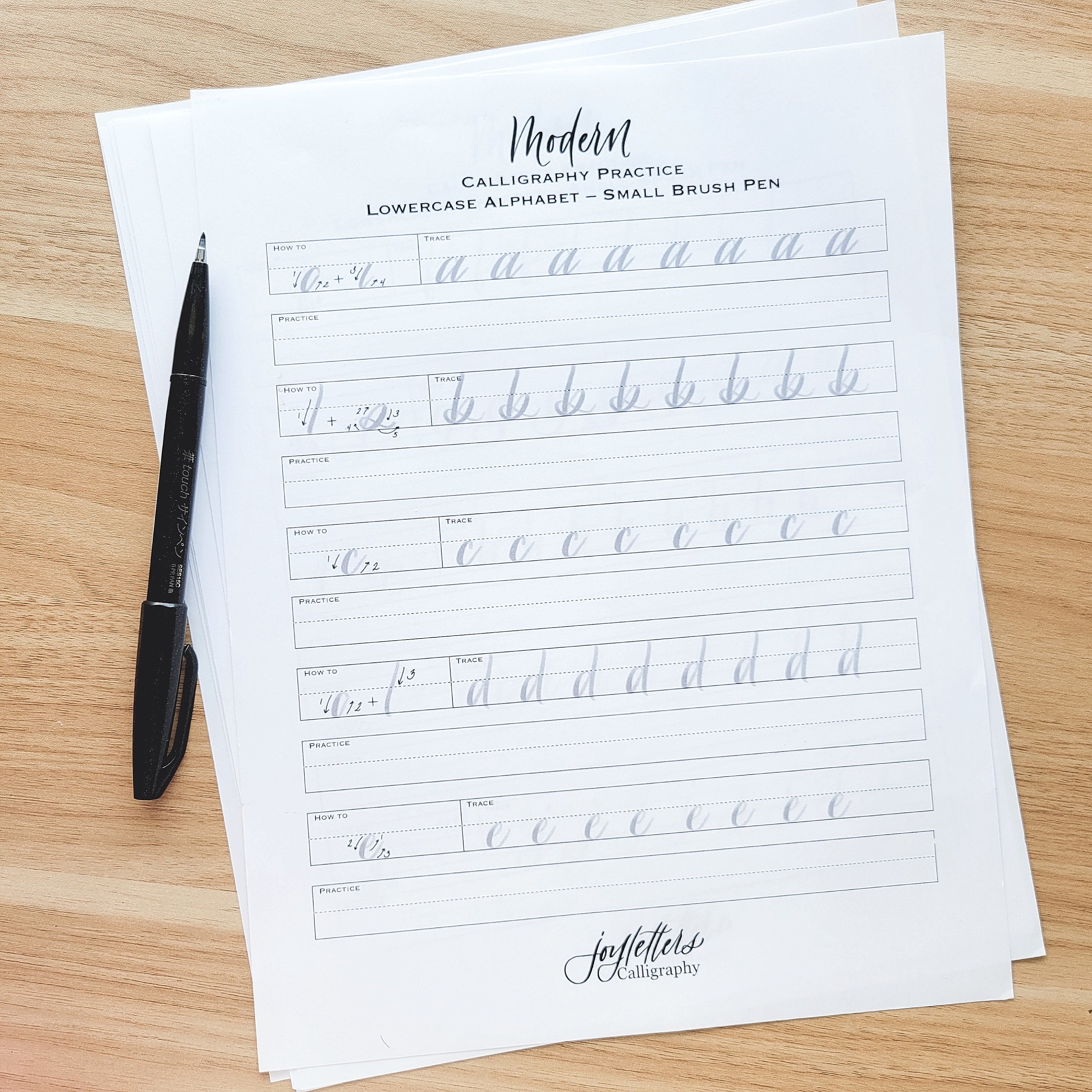 Lower & Uppercase Alphabets small Brush Pen Calligraphy Digital ...