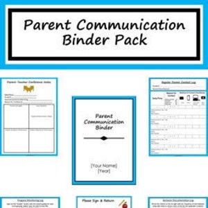 Parent Communication Binder Pack - Aqua - Etsy