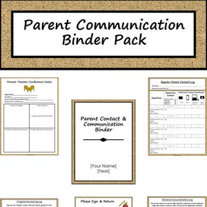 Parent Communication Binder Pack - Burlap - Etsy
