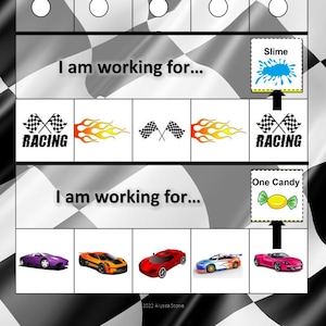 Editable Token Boards - Racecars | Special Education - Etsy