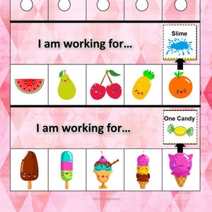 Editable Token Boards - FOOD - Kawaii Foods | Special Education - Etsy