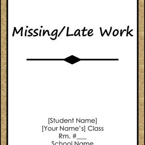 Missing/late Work Tracker With Excuse Slips - Burlap - Etsy