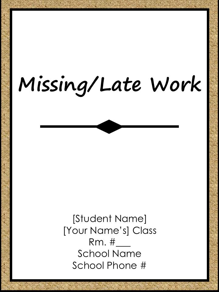 Missing/late Work Tracker With Excuse Slips - Burlap - Etsy