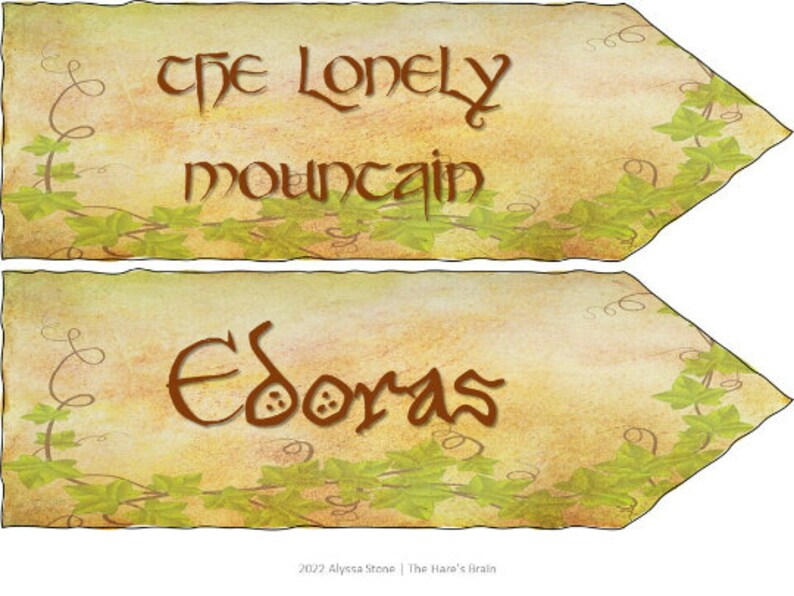 Storybook Directional Signs (printable) - Wood Background - Etsy