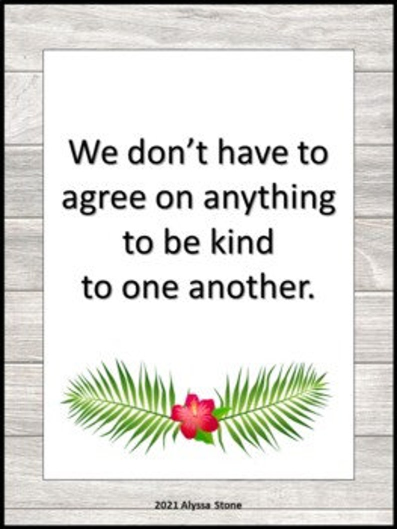Tropical Kindness Quote Posters - Etsy