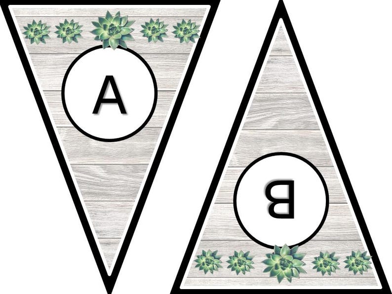 Alphabet Pennants - Cacti & Succulents - Etsy