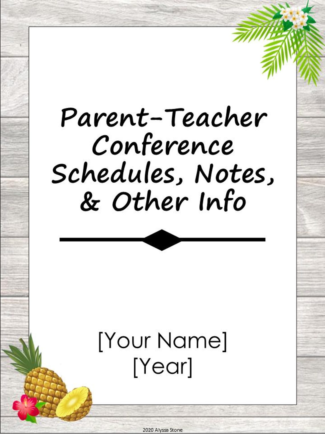 Parent Communication Binder Pack - Tropical - Etsy