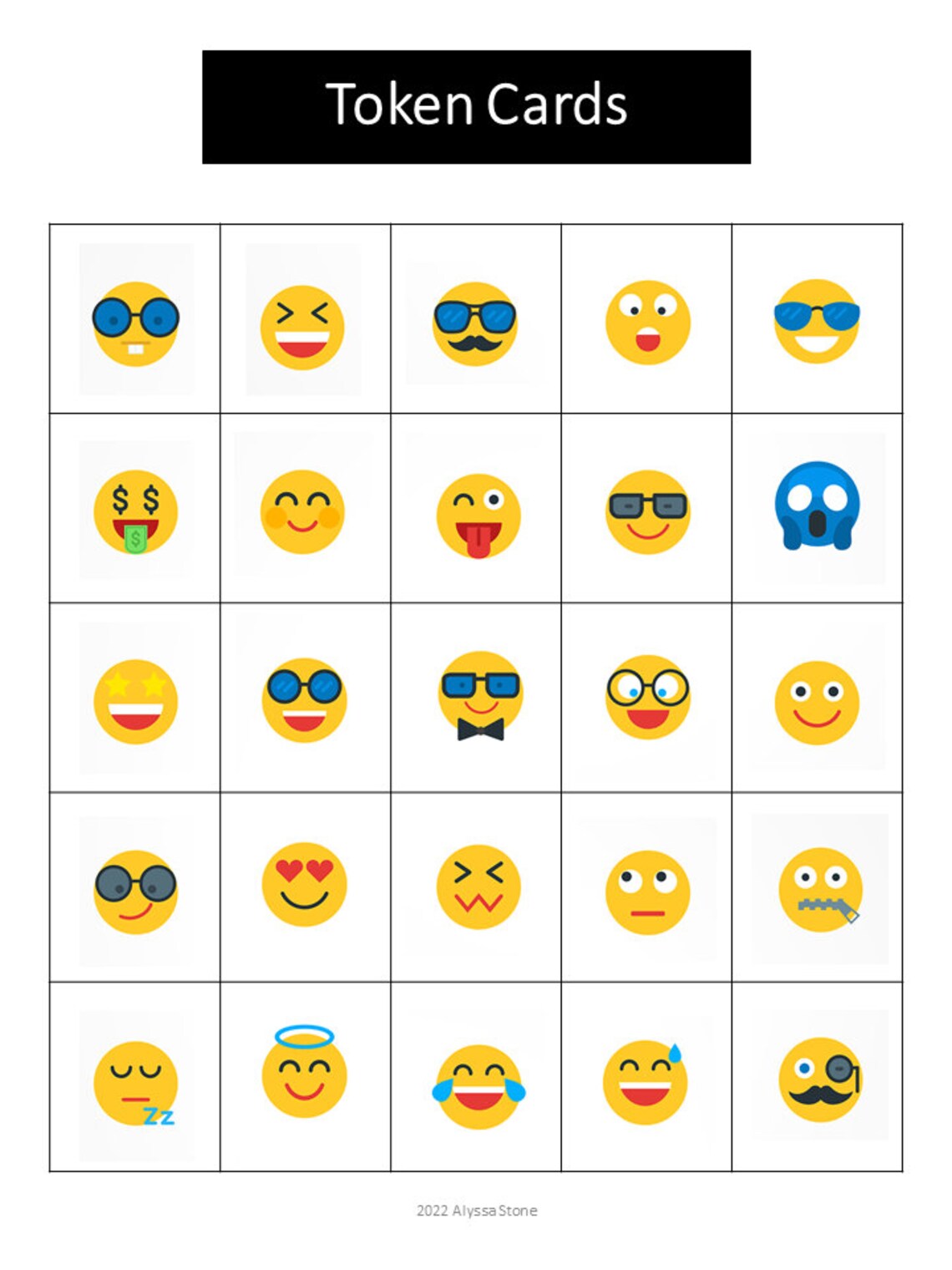 Editable Token Boards - Emojis | Special Education - Etsy