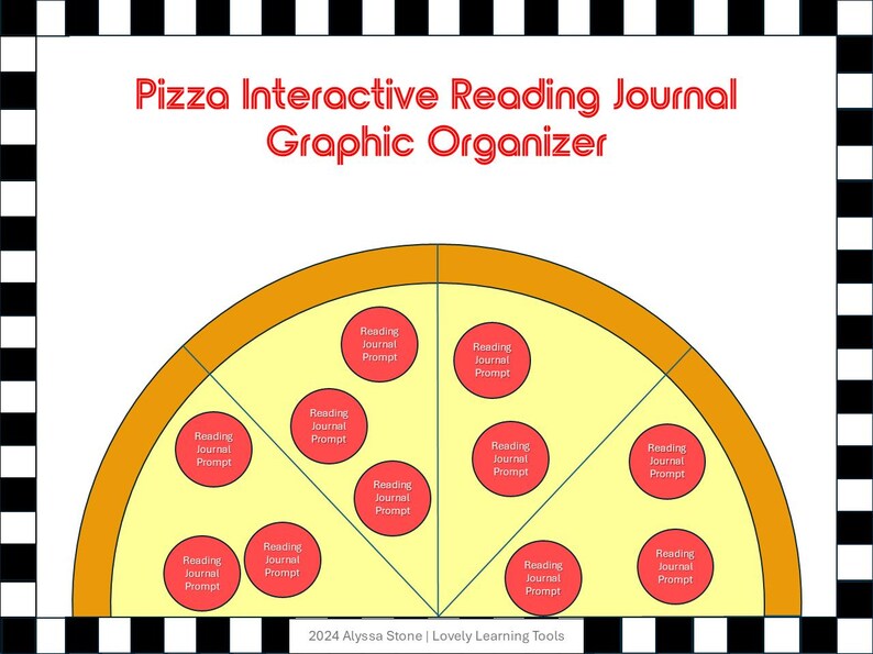 Editable Pizza Interactive Reading Journal | Graphic Organizers - Etsy