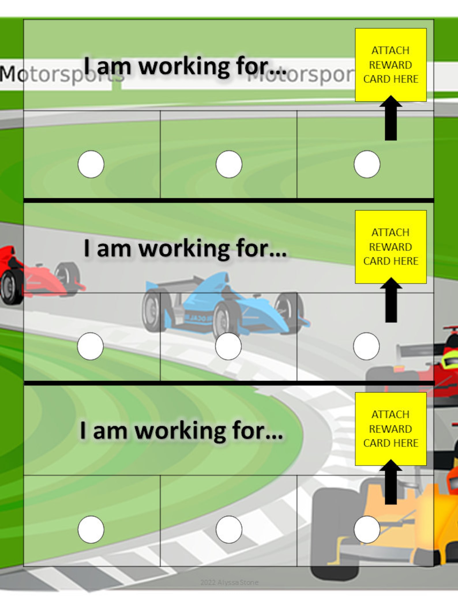 Editable Token Boards - Racecars | Special Education - Etsy