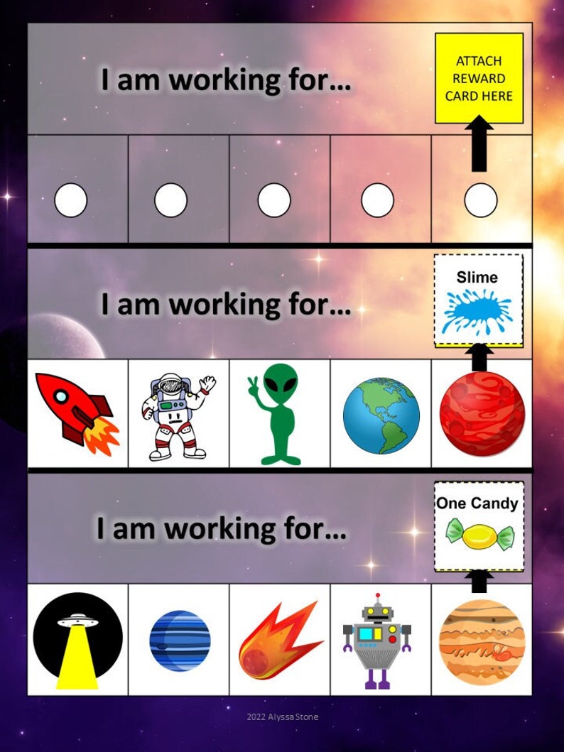 Editable Token Boards - Outer Space | Special Education - Etsy