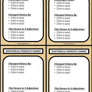 Historical Figures Trading Card Templates - Etsy