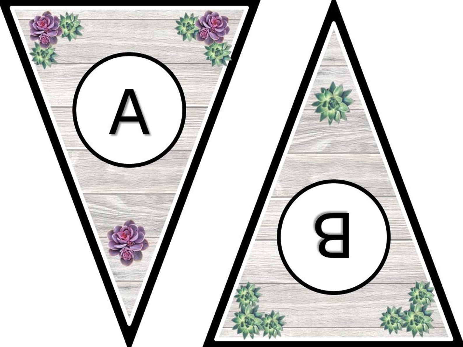 Alphabet Pennants - Cacti & Succulents - Etsy