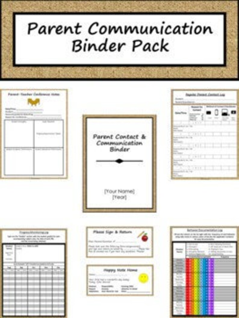 Parent Communication Binder Pack - Burlap - Etsy