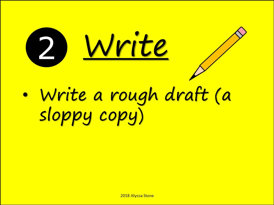 Writing Process Pencil Clip Chart (instant Download) - Etsy