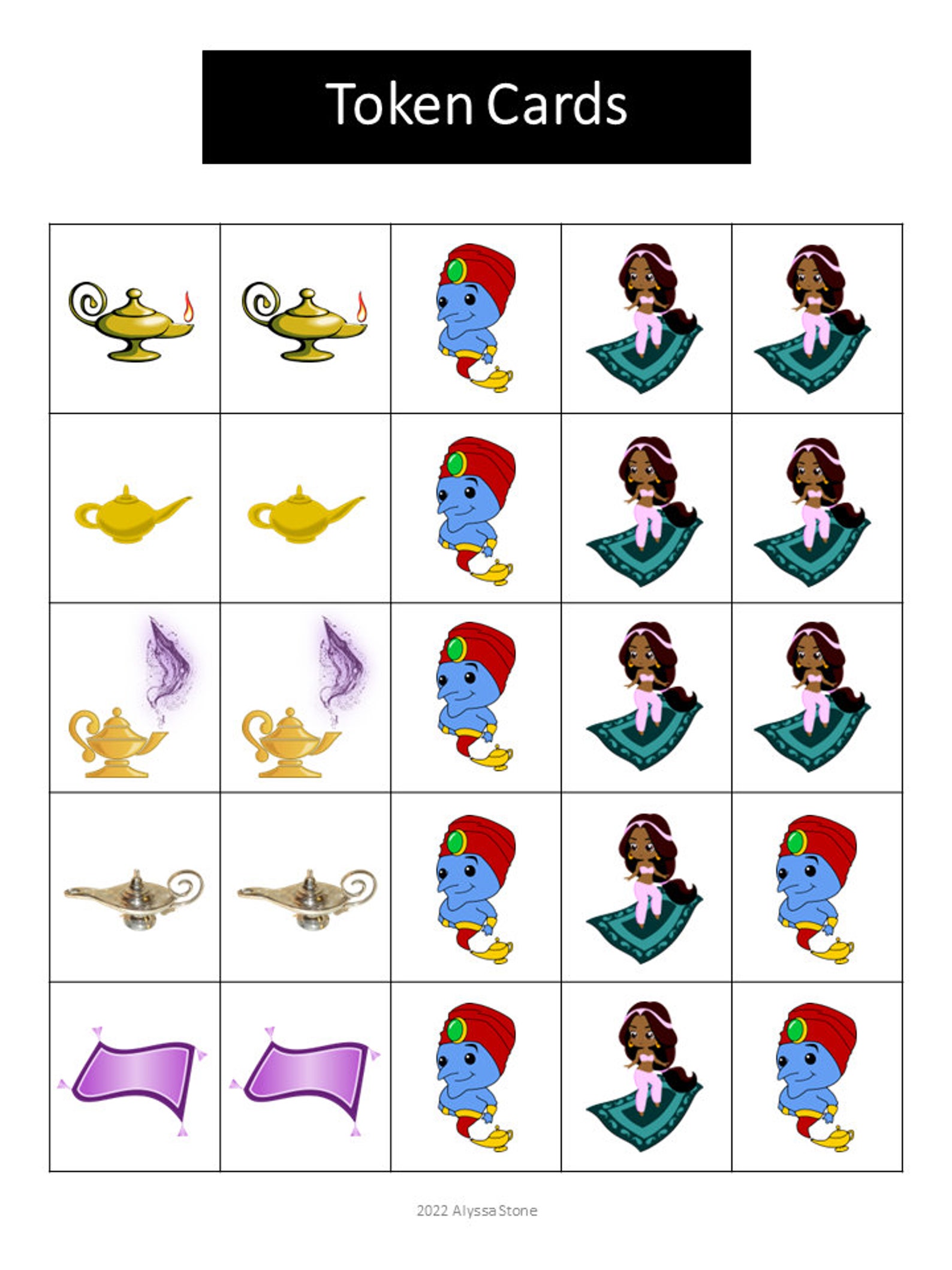 Editable Token Boards - FAIRYTALES - Aladdin | Special Education - Etsy