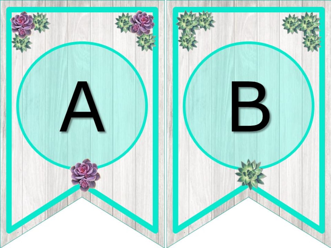 Alphabet Pennants - Cacti & Succulents - Etsy