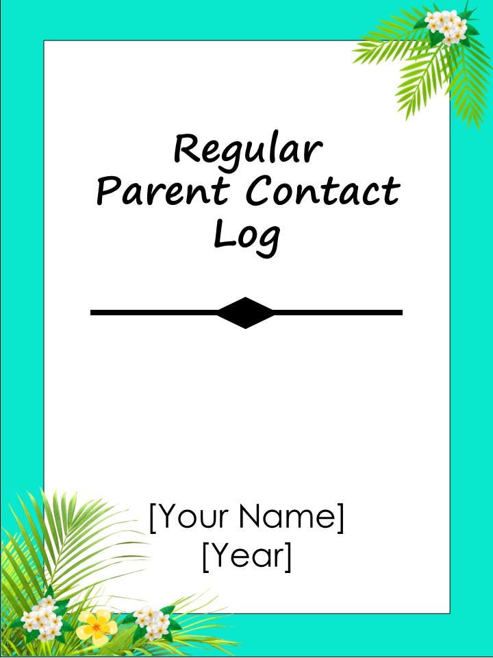 Parent Communication Binder Pack - Tropical - Etsy