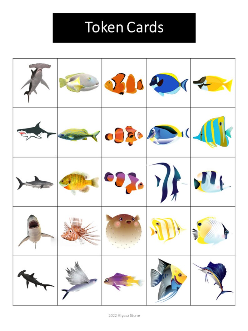 Editable Token Boards - ANIMALS - Ocean Animals | Special Education - Etsy