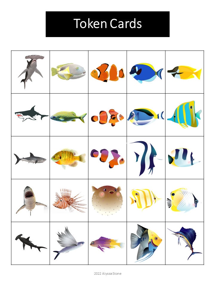 Editable Token Boards - ANIMALS - Ocean Animals | Special Education - Etsy