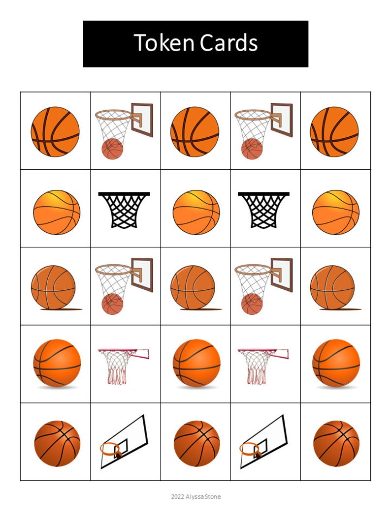 Editable Token Boards - SPORTS - Basketball | Special Education - Etsy