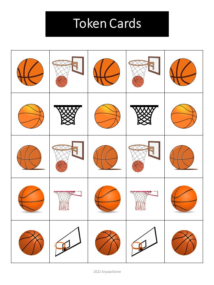 Editable Token Boards - SPORTS - Basketball | Special Education - Etsy