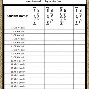 Missing/late Work Tracker With Excuse Slips - Burlap - Etsy