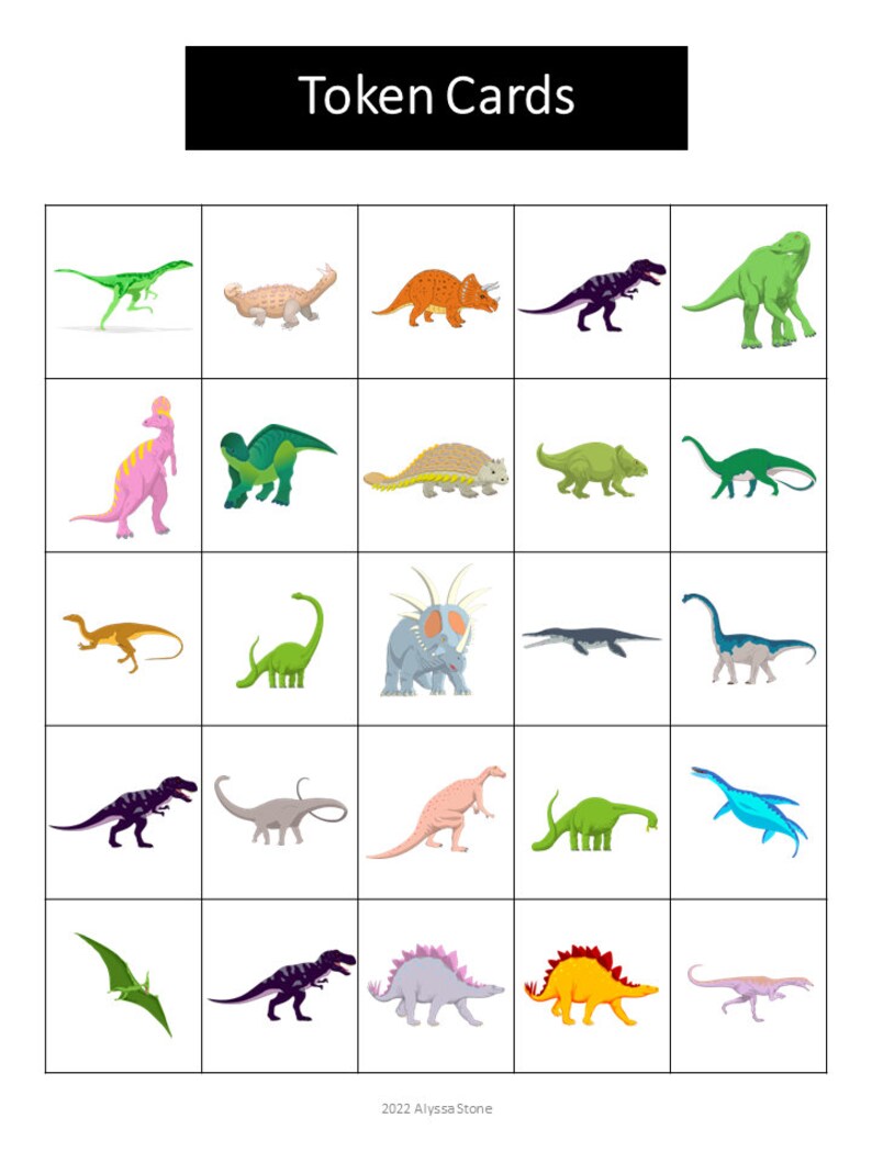 Editable Token Boards - ANIMALS - Dinosaurs | Special Education - Etsy