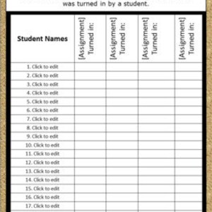 Missing/late Work Tracker With Excuse Slips - Burlap - Etsy