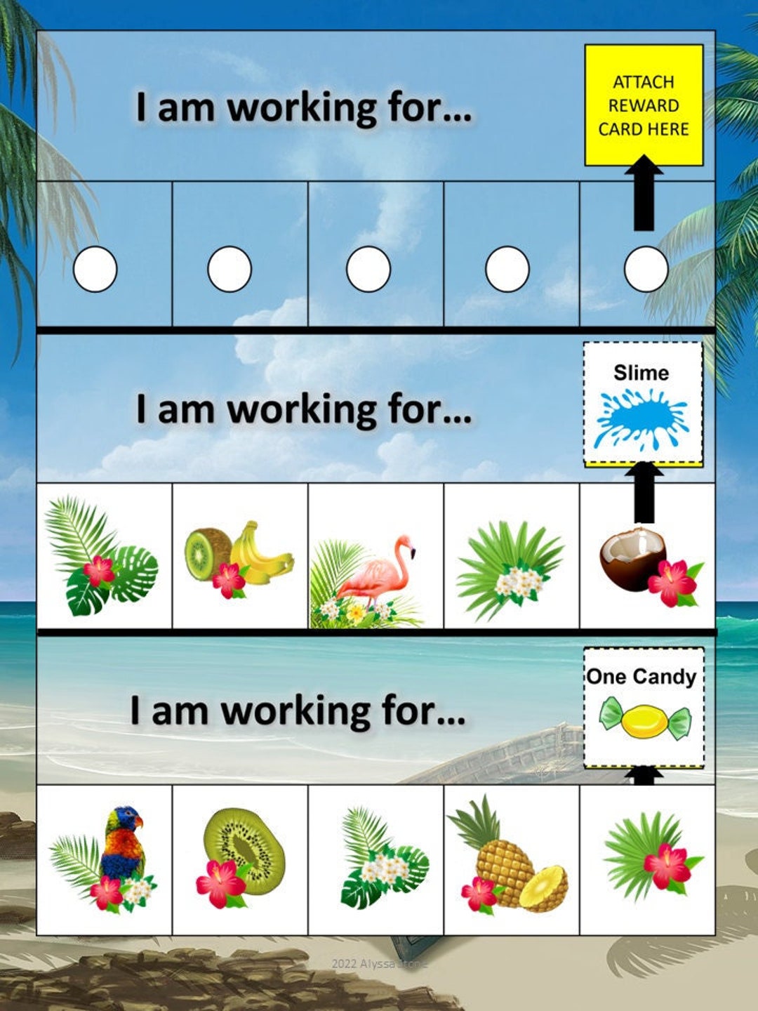 Editable Token Boards - PLANTS - Tropical Theme | Special Education - Etsy