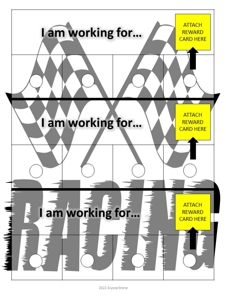 Editable Token Boards - Racecars | Special Education - Etsy