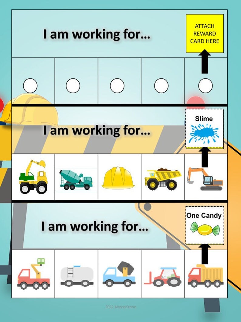 Editable Token Boards - Construction Sites | Special Education - Etsy