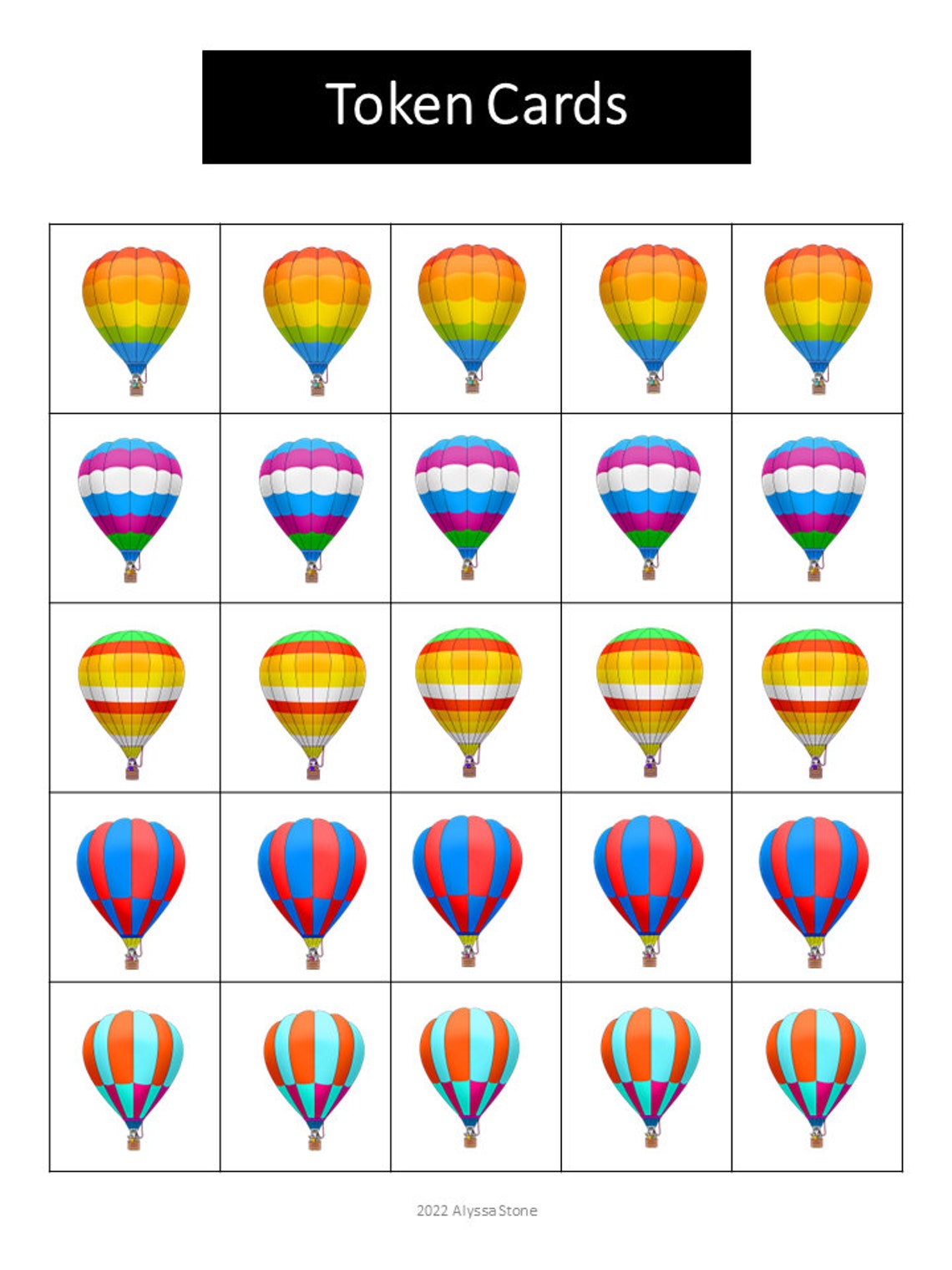 Editable Token Boards - Balloons & Hot Air Balloons | Special Education ...