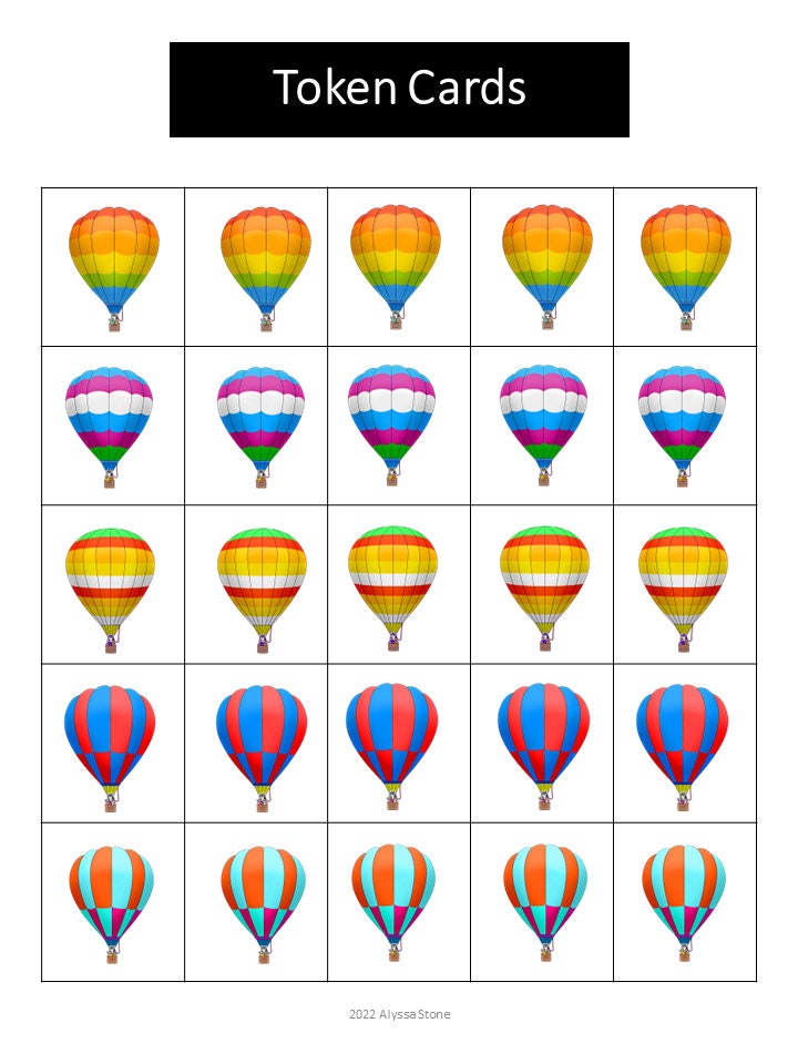 Editable Token Boards - Balloons & Hot Air Balloons | Special Education ...