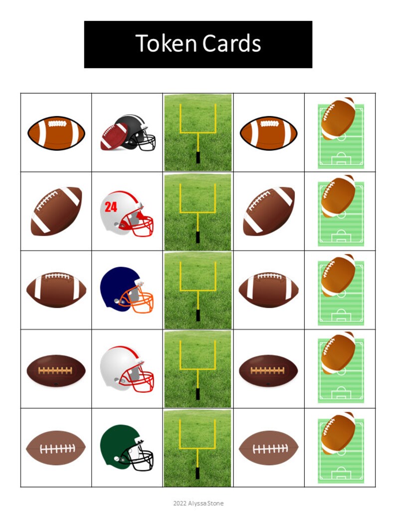 Editable Token Boards - SPORTS - Football | Special Education - Etsy